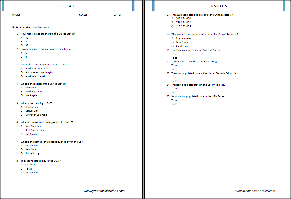History Worksheets On Us States GREAT SOCIAL STUDIES history-worksheets-on-us-states-great-social-studies